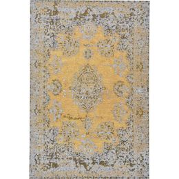 Teppich Tom Tailor HOME, B:75cm H:5mm L:140cm, gold, Baumwolle, Kunstfaser, Wohnzimmer, Teppiche, "Funky Orient Kirman", Kurzflor, Orient-Optik,