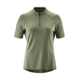 Gonso Damen Radtrikot "Adventure Jersey Nature W", gr&uuml;n, Gr. 36, 96% Viskose, 4% Elasthan, Trikots, Damen Fahrradtrikot kurzarm, Slim Fit