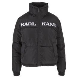 Winterjacke Karl Kani "Karl Kani Damen KW-JK012-001-01 KK Retro Essential Puffer Jacket", Damen, Gr. L, schwarz, 100% Polyester, mehrfarbig, oversize, amerikanischer Ausschnitt, Jacken Winterjacke