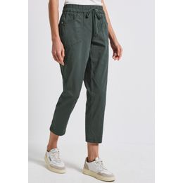 Street One Damen R&ouml;hrenhose, gr&uuml;n, Gr. 34, unifarben, Web, 97% Baumwolle, 3% Elasthan, Hosen, mit Elastikbund