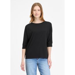 Ragwear Damen 3/4-Arm-Shirt "SHIMONA", schwarz, Gr. XS, unifarben, Jersey, Obermaterial: 50% Baumwolle, 50% Polyester, Shirts, mit Fledermaus&auml;rmeln