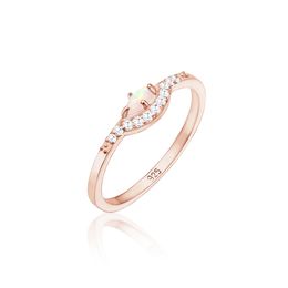 Elli Damen Verlobungsring "Elli Ring Vintage Design Zirkonia Marquise Opal 925er Silber", 58mm, Silber 925 (Sterlingsilber), 1,3mm, rosa, Silber 925