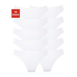 Damen String, PETITE FLEUR BY LASCANA, Gr. 44, wei&szlig;, Single Jersey, Obermaterial: 95% Baumwolle, 5% Elasthan, unifarben, Unterhosen, aus elastischer
