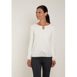 Seidel Moden Damen Langarmshirt, wei&szlig;, Gr. 38, unifarben, Jersey, Obermaterial: 95% Viskose, 5% Elasthan, Shirts, MADE IN GERMANY