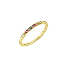 Vivance Damen Fingerring "925-Sterling Silber vergoldet Zirkonia", 062 (19,7), Silber 925 (Sterlingsilber), transparent, Silber 925 (Sterlingsilber),