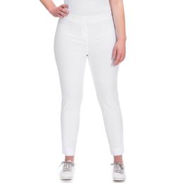 KjBRAND Damen Stoffhose "Susie XS Ankle Bengaline", wei&szlig;, Gr. 42, Web, Obermaterial: 80% Viskose, 17% Polyamid, 3% Elasthan, Hosen, Sommerhose mit