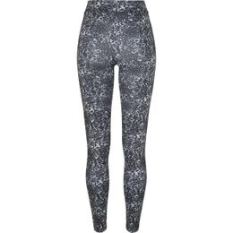 Urban Classics Damen Leggings "Urban Classics Damen Ladies AOP Leggings", schwarz-wei&szlig;, Gr. XXXL, unifarben, 94% Polyester, 6% Elasthan, Hosen
