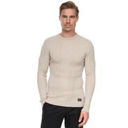 Rusty Neal Herren Strickpullover, beige, Gr. XXXL, unifarben, 50% Polyacryl, 50% Baumwolle, Pullover, mit modernem Strickmuster