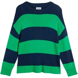 bonprix Damen Strickpullover, gr&uuml;n, Gr. 40, gestreift, Strick, Obermaterial: 92% Viskose, 8% Polyamid, Pullover, aus Viskose und Polyamid, ohne
