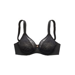 Damen Minimizer-BH, NUANCE BY LASCANA, Gr. 100, schwarz, Microtouch, Obermaterial: 85% Polyamid, 15% Elasthan, BHs, mit B&uuml;gel und leicht wattierten
