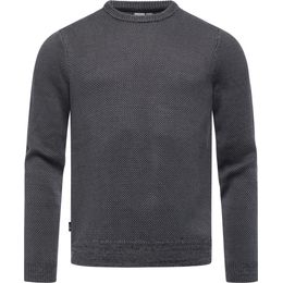 Ragwear Herren Strickpullover "Larrs", schwarz, Gr. XL, Material: 60% Baumwolle, 40% Acryl, Pullover, stylischer Herren Sweatpullover mit Rippb&uuml;ndchen