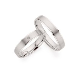Phoenix PH&Ouml;NIX Damen Trauring "Schmuck Geschenk Silber 925 Trauring Ehering LIEBE versch. Varianten", 61, 0,01 SI = kleine Einschl&uuml;sse mit Brillant, Silber