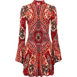 bonprix Damen Jerseykleid, rot, Gr. 48, Obermaterial: 95% Polyester, 5% Elasthan, Kleider, f&uuml;r eleganten Look, aus Polyester und Elasthan, mit
