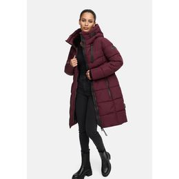 Marikoo Damen Winterjacke "Natsukoo XVI", rot, Gr. S, Obermaterial: 100% Polyester, Jacken, Stepp Mantel mit gro&szlig;er Kapuze