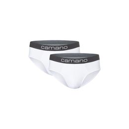 Camano Herren Slip "2er Pack", Gr. XL, wei&szlig;, 95% Baumwolle, 5% Elasthan, Unterhosen