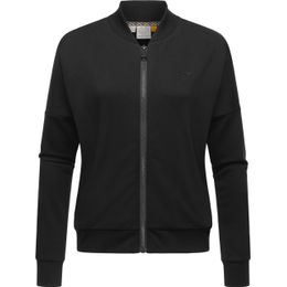 Ragwear Damen Sweatjacke "Doron", schwarz, Gr. 4XL, Material: 67% Polyester, 28% Viskose, 5% Elasthan, Sweatjacken, sportliche Damen Freizeitjacke