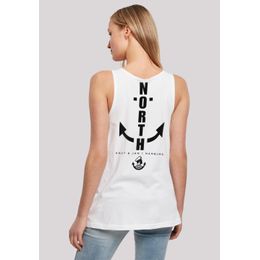 F4NT4STIC Damen T-Shirt "North Anchor Knut & Jan Hamburg", wei&szlig;, Gr. XS, Obermaterial: 100% Baumwolle, Shirts, Print