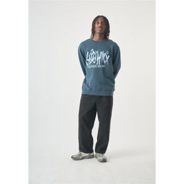Cleptomanicx Herren Sweatshirt, blau, Gr. L, bedruckt, 100% Baumwolle, Sweatshirts, mit coolem Frontprint
