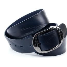 Anthoni Crown Damen Lederg&uuml;rtel, blau, Gr. 105, unifarben, Leder, G&uuml;rtel, Denim-G&uuml;rtel in marine