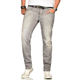Herren Stretch-Jeans "ASAngelo", grau, Gr. 34, Alessandro Salvarini, Obermaterial: 98% Baumwolle, 2% Elasthan, Jeans, Angenehme Passform durch