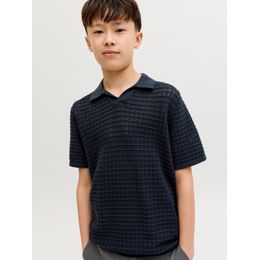 Jack & Jones Kinder Polokragenpullover "JORNANTUCKET SPLIT NECK POLO JNR"sky captain, Gr. 176, JACK & JONES JUNIOR, unifarben, Strick, Obermaterial: 100%