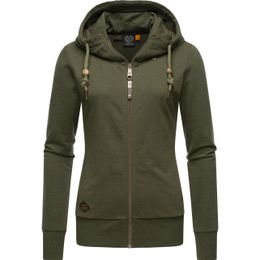 Ragwear Damen Kapuzensweatjacke "Paya Intl.", gr&uuml;n, Gr. XXL, Material: 50% Baumwolle, 50% Polyester, Sweatjacken, sportlicher Damen Kapuzensweater
