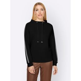 Damen Sweatshirt, schwarz, Gr. 38, Rick Cardona BY HEINE, unifarben, 50% Modal, 44% Polyester, 6% Elasthan, Sweatshirts