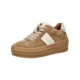 Gabor Damen Plateausneaker "Gabor Sneaker Veloursleder", Gr. 37, braun, Veloursleder, Schuhe