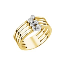 Vivance Damen Fingerring "925/- Sterling Silber vergoldet bicolor", 058 (18,5), Silber 925 (Sterlingsilber), bunt, Silber 925 (Sterlingsilber),