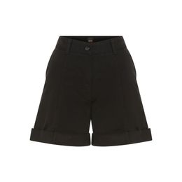 BOSS Orange Damen Shorts "Tanessa Premium Damenmode", schwarz, Gr. 40, unifarben, Web, Obermaterial: 98% Baumwolle, 2% Elasthan, Hosen, mit