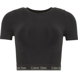 Damen T-Shirt "SHORT SLEEVE TOP", schwarz, Gr. S, Calvin Klein Underwear, unifarben, Web, Obermaterial: 44% Elasthan, 33% Baumwolle, 23% Polyamid,