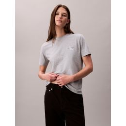 Damen T-Shirt "MONOLOGO VNK 2PACK TEE", wei&szlig;, Gr. S, Calvin Klein Jeans, Single Jersey, Obermaterial: 100% Baumwolle, Shirts, Logoschriftzug