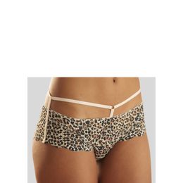 Lascana Damen Panty, Gr. 40, beige, Obermaterial: 88% Polyamid, 12% Elasthan, Unterhosen, in aufregender Leo-Optik