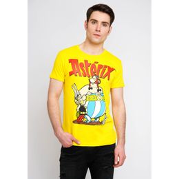 logoshirt Herren T-Shirt "Asterix und Obelix", gelb, Gr. XL, bedruckt, 100% Baumwolle, Shirts, mit kultigem Frontprint