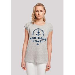 F4NT4STIC Damen T-Shirt "Nordsee Knut & Jan Hamburg", grau, Gr. 4XL, Obermaterial: 100% Baumwolle, Shirts, Print