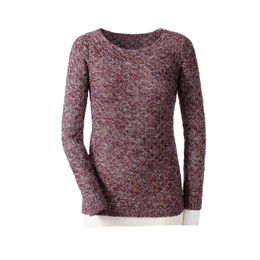 Inspirationen Damen Rundhalspullover "Pullover", rot, Gr. 36, gemustert, mehrfarbig, meliert, 45% Polyacryl, 43% Baumwolle, 12% Polyester, Pullover