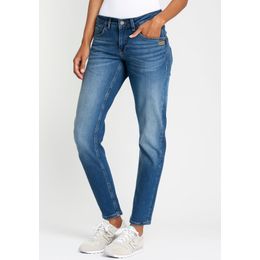 Gang Damen 5-Pocket-Jeans "94JOLINE BOYFRIEND"waves washed blau, Gr. 30, Denim/Jeans, Obermaterial: 98% Baumwolle, 2% Elasthan, Jeans, in cropped
