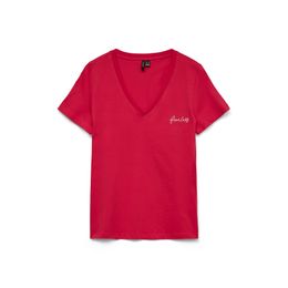 V&eacute;ro Moda VERO MODA Damen Kurzarmshirt "VMVIOLA VENESSA SS TOP BOX JRS"jazzy print:fearless, Gr. S, bedruckt, Jersey, Obermaterial: 100% Baumwolle, Shirts, mit