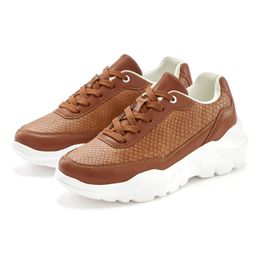 Lascana Damen Sneaker, Gr. 43, braun, Obermaterial: 100% Lederimitat. Decksohle: 100% Textilmaterial. Futter: 100% Textilmaterial. Laufsohle: 100%