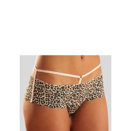 Lascana Damen Panty, Gr. 36, beige, Obermaterial: 88% Polyamid, 12% Elasthan, Unterhosen, in aufregender Leo-Optik