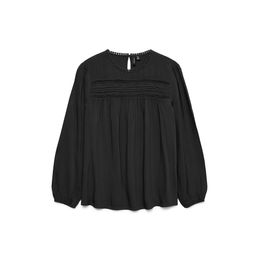 V&eacute;ro Moda VERO MODA Damen Langarmbluse "VMDEBBIE LS PLEAT TOP WVN GA NOOS", schwarz, Gr. L, unifarben, Web, Obermaterial: 100% Viskose, Blusen