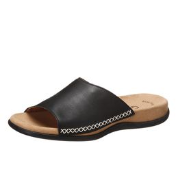 Gabor Damen Pantolette, Gr. 44, schwarz, Leder, Schuhe, Sommerschuh, Schlupfschuh mit komfortabler Style