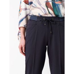 Toni Damen 7/8-Hose "Sue Wide 7/8"dunkelblau, Gr. 36, unifarben, Web, Obermaterial: 87% Baumwolle, 10% Polyamid, 3% Elasthan, Hosen, aus sommerlich