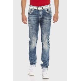 Cipo & Baxx CIPO & BAXX Herren 5-Pocket-Jeans "Jeans", blau, Gr. 38, unifarben, 100% Baumwolle, Jeans, in Regular-Fit