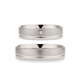Phoenix PH&Ouml;NIX Damen Trauring "Schmuck Geschenk Silber 925 Trauring Ehering LIEBE versch. Varianten", 66, 0,01 SI = kleine Einschl&uuml;sse mit Brillant, Silber