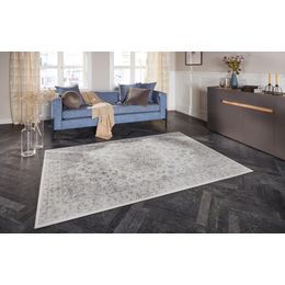 Teppich ELLE DECORATION, B:120cm H:7mm L:160cm, grau, Polyester, Wohnzimmer, Teppiche, "Nain", Orientalisch, L&auml;ufer, Kurzflor, Wohnzimmer,