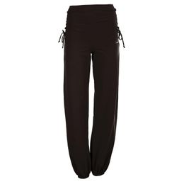 WINSHAPE Damen Sporthose "WH1", schwarz, Gr. S, 90% Baumwolle, 10% Elasthan, Hosen, mit seitlicher Raffung