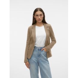 V&eacute;ro Moda VERO MODA Damen Jerseyblazer "VMJULIA LS BLAZER JRS NOOS", braun, Gr. 42, meliert, Jersey, Obermaterial: 66% Polyester, 34% Baumwolle, Blazer,