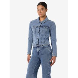 Noisy may Damen Jeansjacke "NMDEBRA L/S DENIM JACKET VI570LB NOOS", blau, Gr. M, unifarben, Denim/Jeans, Obermaterial: 75% Baumwolle, 18% Polyester,
