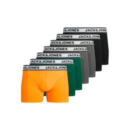 Jack & Jones Trunk JACK & JONES "JACNOLAN SOLID TRUNKS 7 PACK", Damen, Gr. S, orange peel pack:rain forest, rain forest, asphalt, asphalt, schwarz, schwarz, Jersey, Obermaterial: 95% Baumwolle, 5% Elasthan, unifarben, bequem, Unterhosen